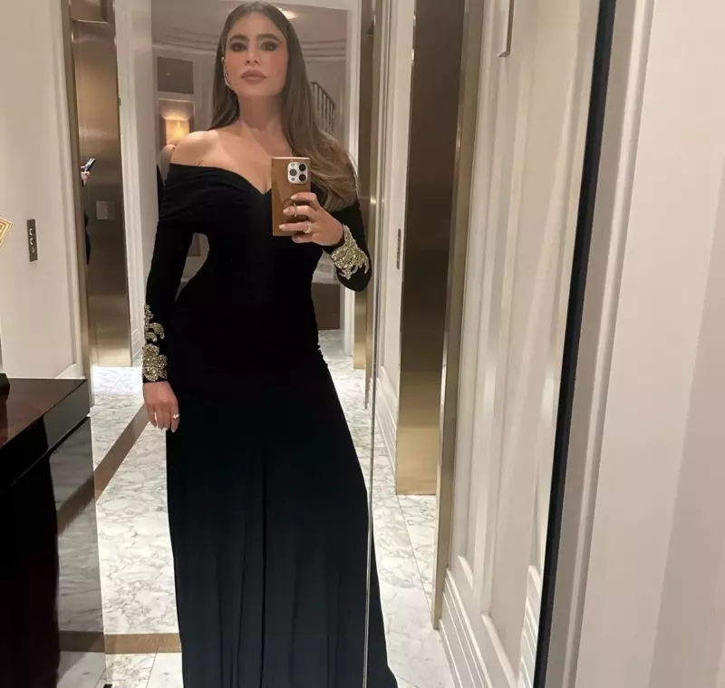 Sofia Vergara suffered a wardrobe malfunction as the camera flash ...